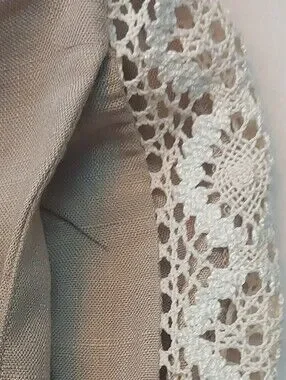 Zara | Pants & Jumpsuits | Zara Wide Leg Crochet Lace Trim Pants M ...